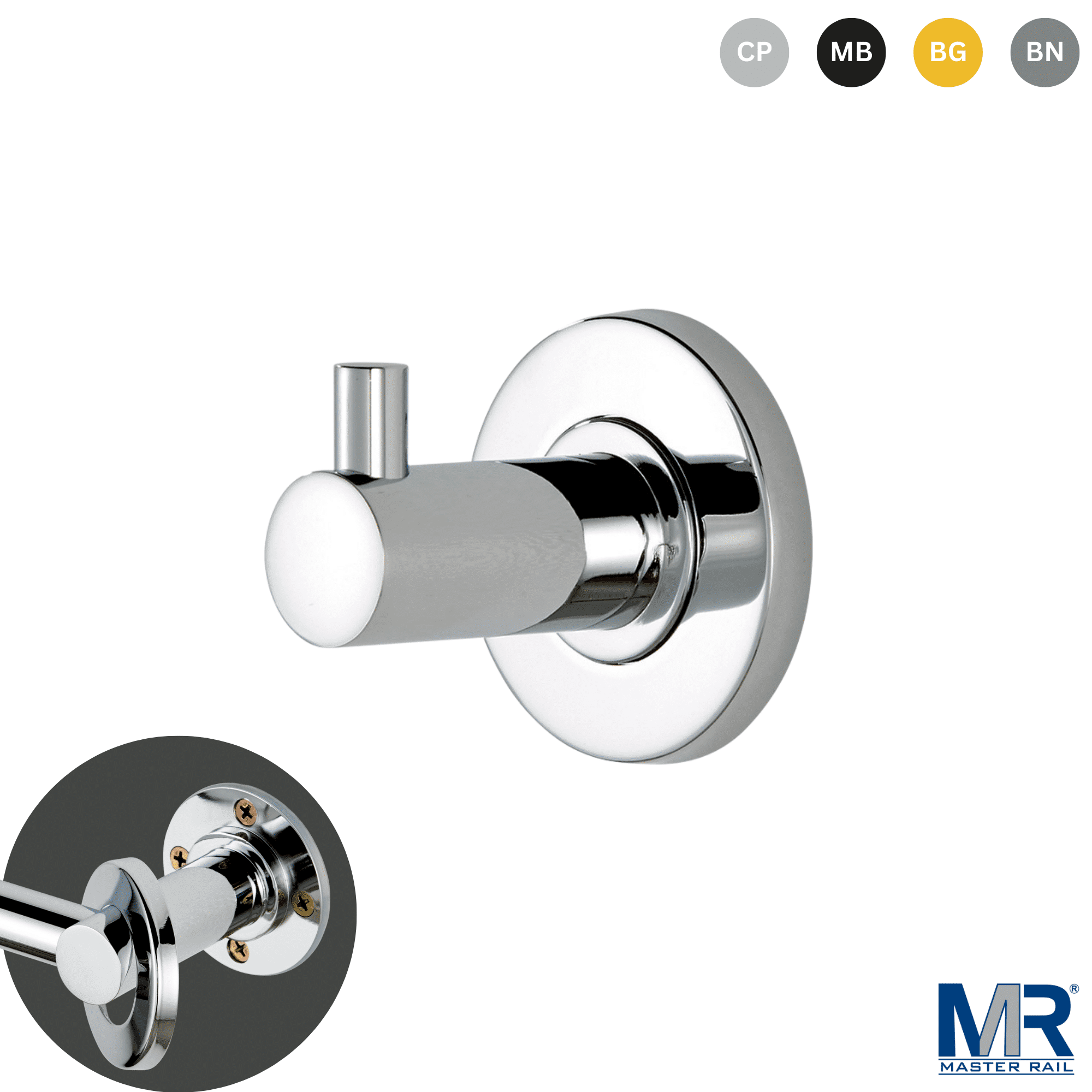 Coat Hook SecureFix Chrome Matte Black Brushed Gold Brushed Coat Hook SecureFix Chrome Matte Black Brushed Gold Brushed
